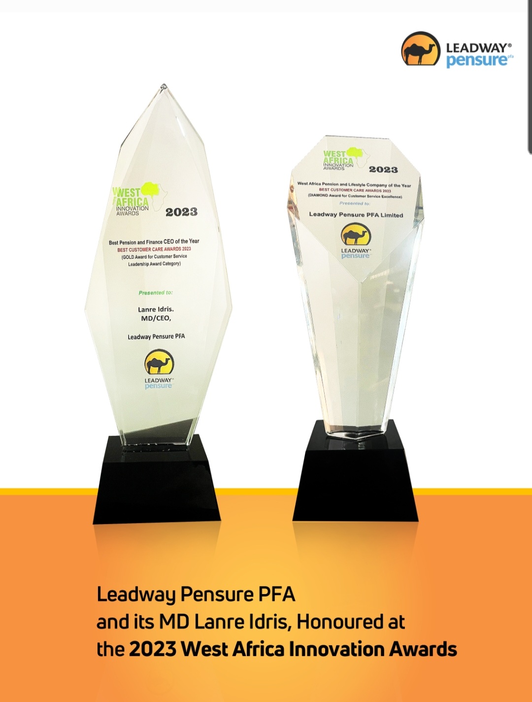 Leadway Pensure PFA, MD Lanre Idris, Honoured at the 2023 West Africa ...