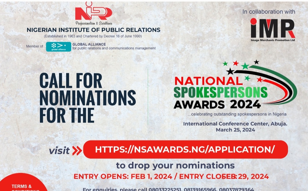 NIPR UNVEILS 20 CATEGORIES FOR NATIONAL SPOKESPERSONS' AWARDS - SuperNewsng