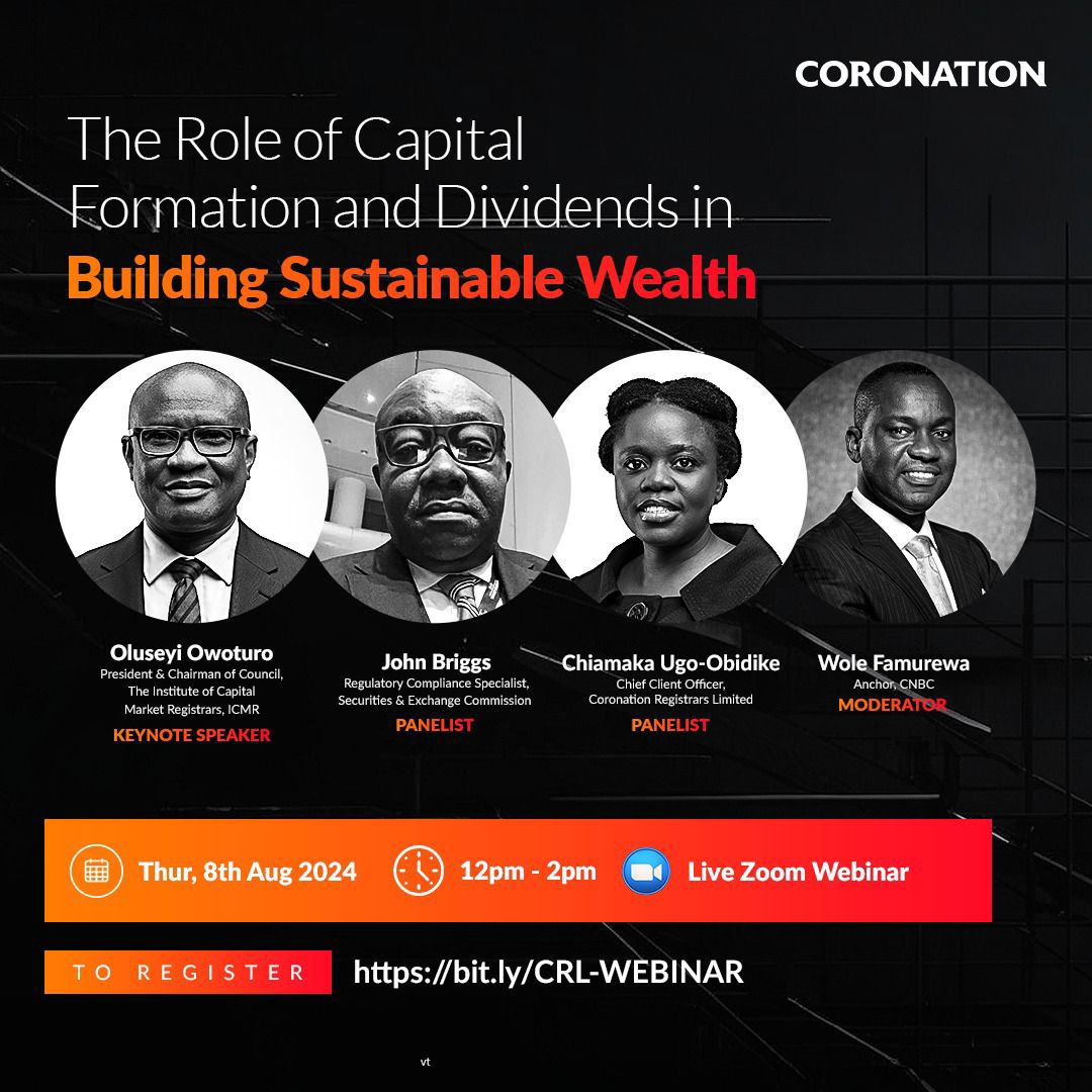 Coronation Registrars Holds Webinar On Role of Capital Formation ...